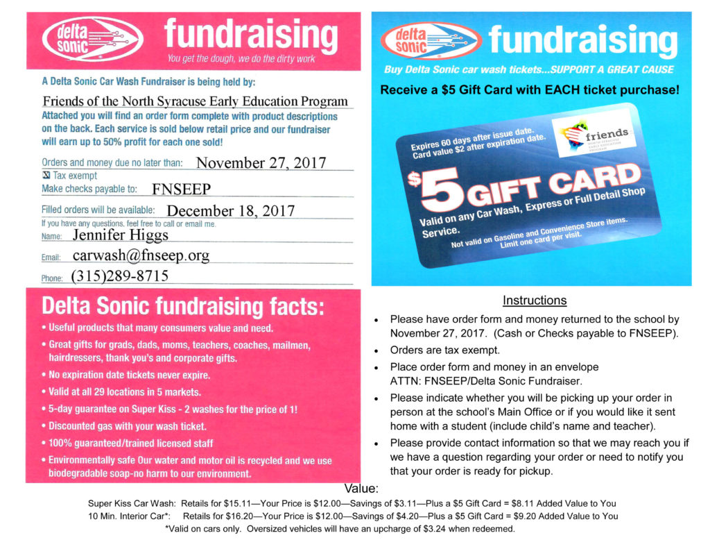 Delta Sonic Fundraiser | Friends of the North Syracuse Early Education ...